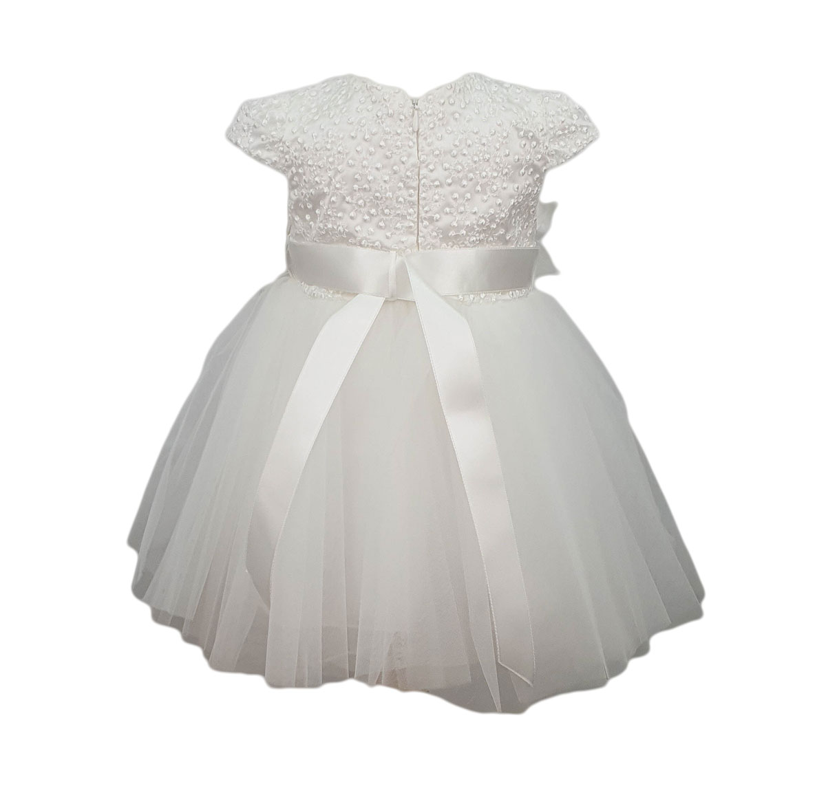 Rochie eleganta-casual, culoare alba pentru fetite - Hainute Trendy